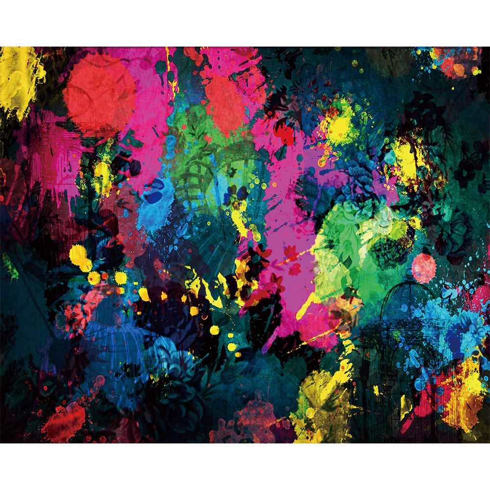 Allenjoy 10x8ft Glow Neon Abstract Graffiti Paint Splatter Backdrop ...
