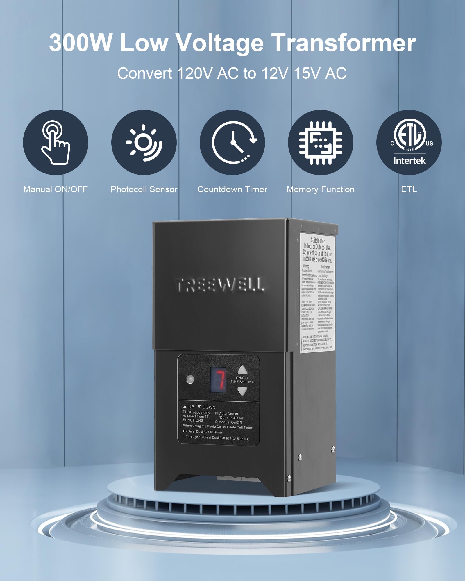 Snapklik.com : TREEWELL 300W Low Voltage Landscape Transformer, Outdoor ...