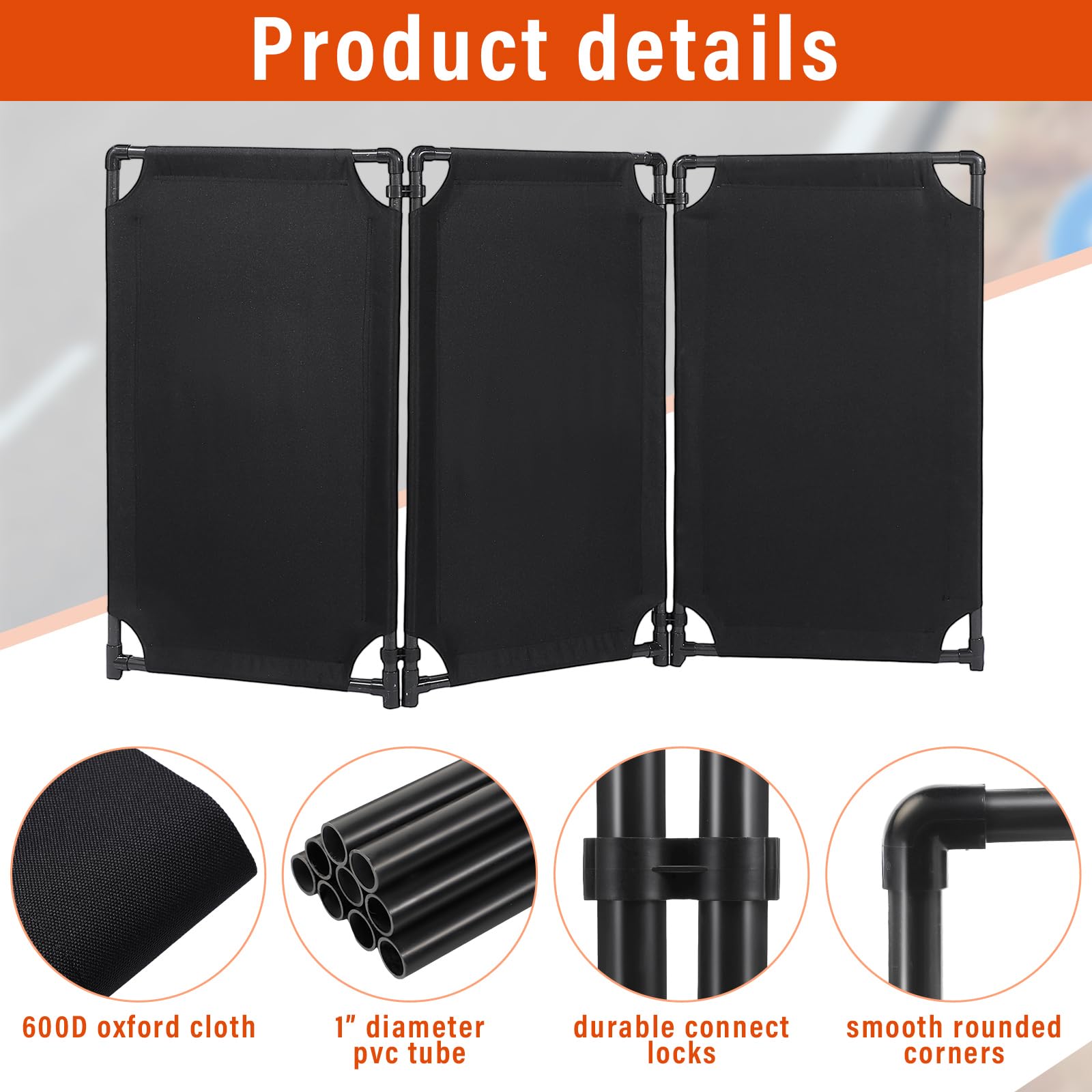 Snapklik.com : 12 Panels Safety Barricade 5.8FT Caution Sign PVC Frame ...