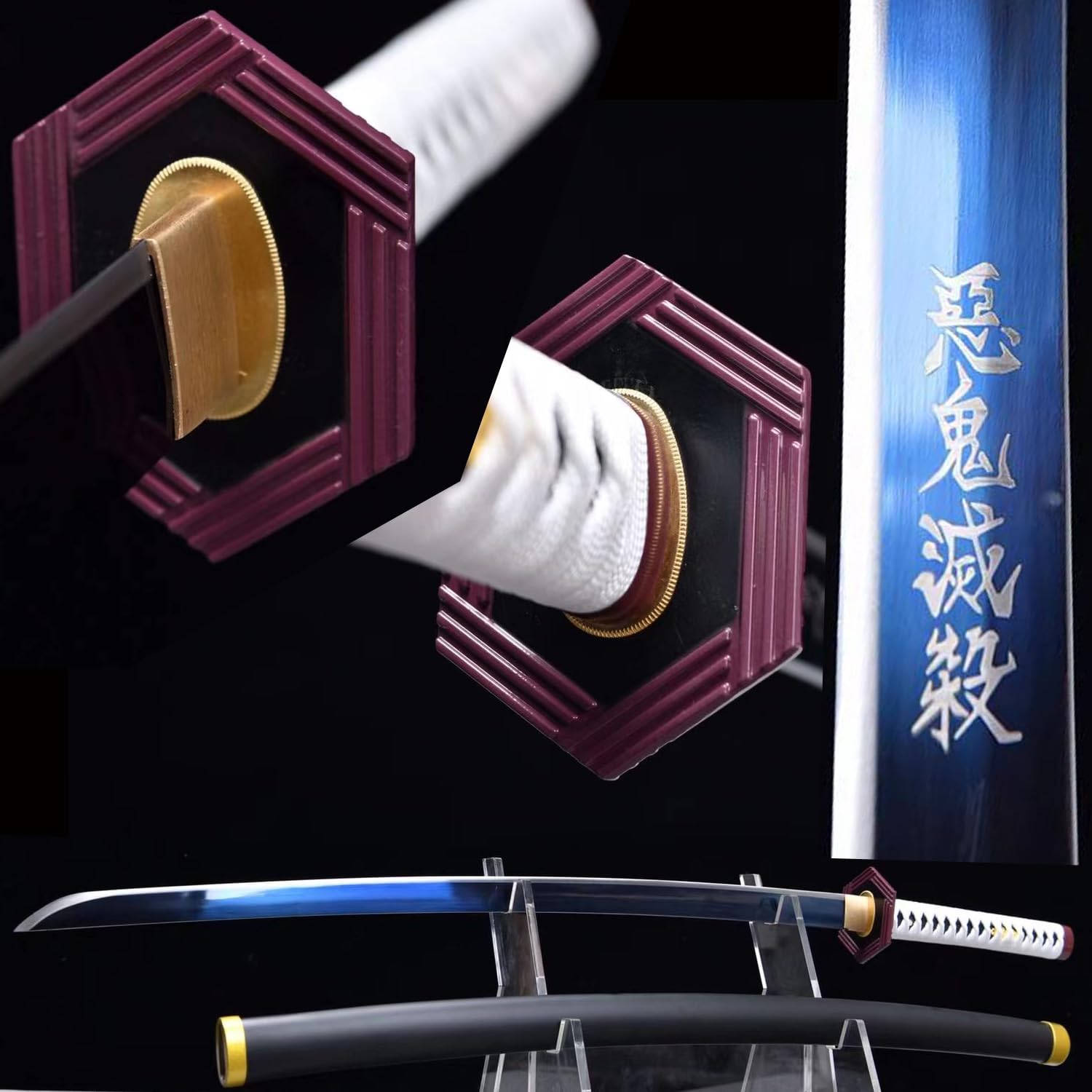 Amazon.com : HERO SWORD Handmade Real Sharp Tomioka Giyuu Knife Demon ...