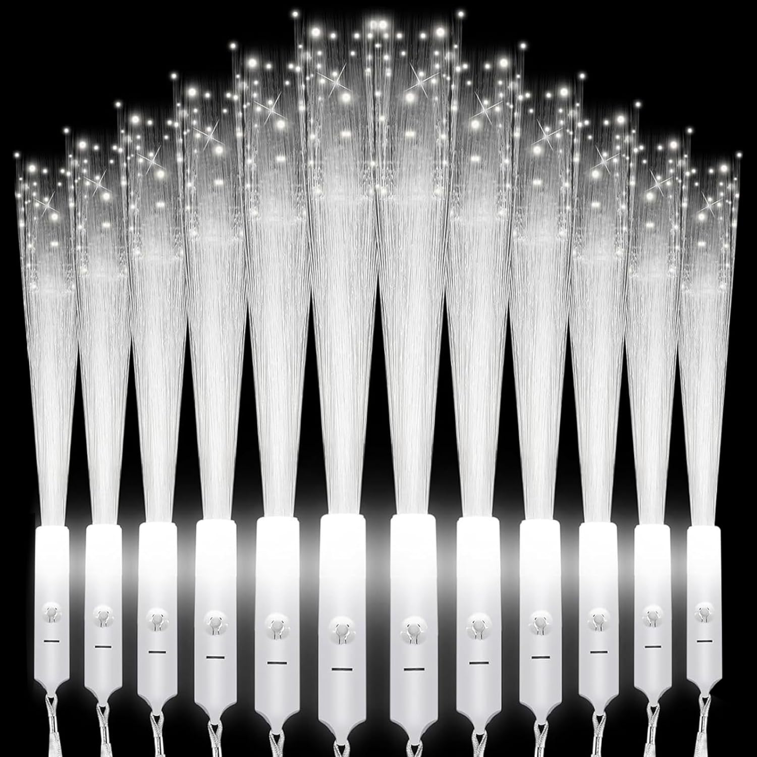 Amazon.com: CGTQROVR 12Pcs Fiber Optic Wands, 14" 3 Mode Fiber Optic ...