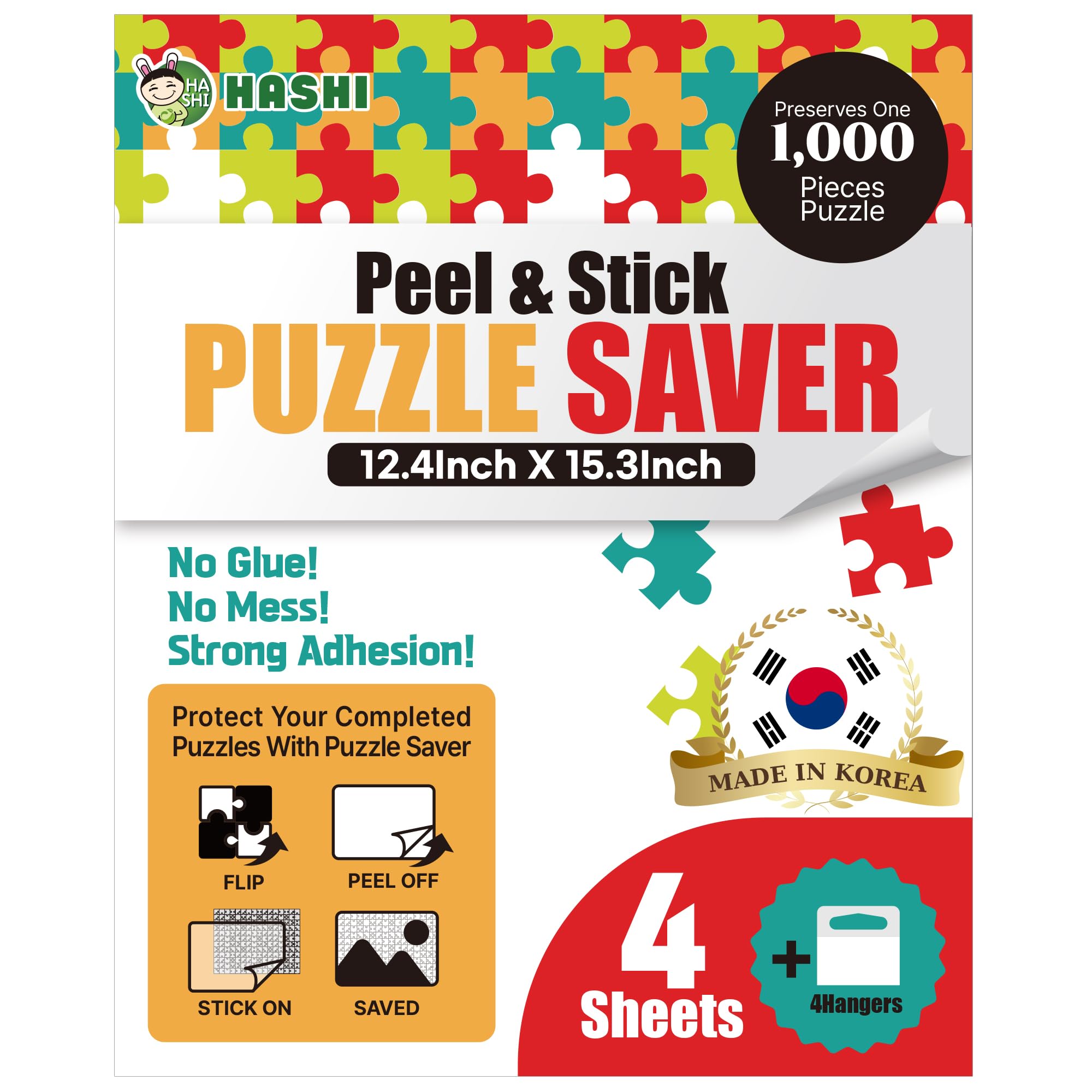 Amazon.com: HASHI Puzzle Saver 4 Sheets (12.4 x 15.3 Inches) with 4 ...