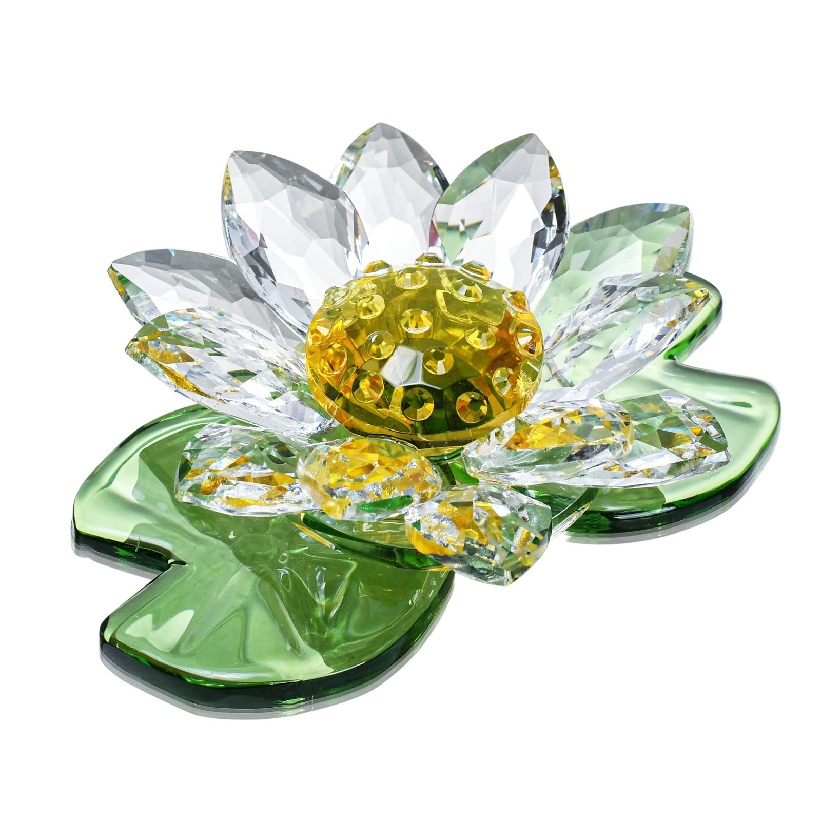 Amazon.com: JATYFING Crystal Lotus Figurine Decoration Spring Glass ...