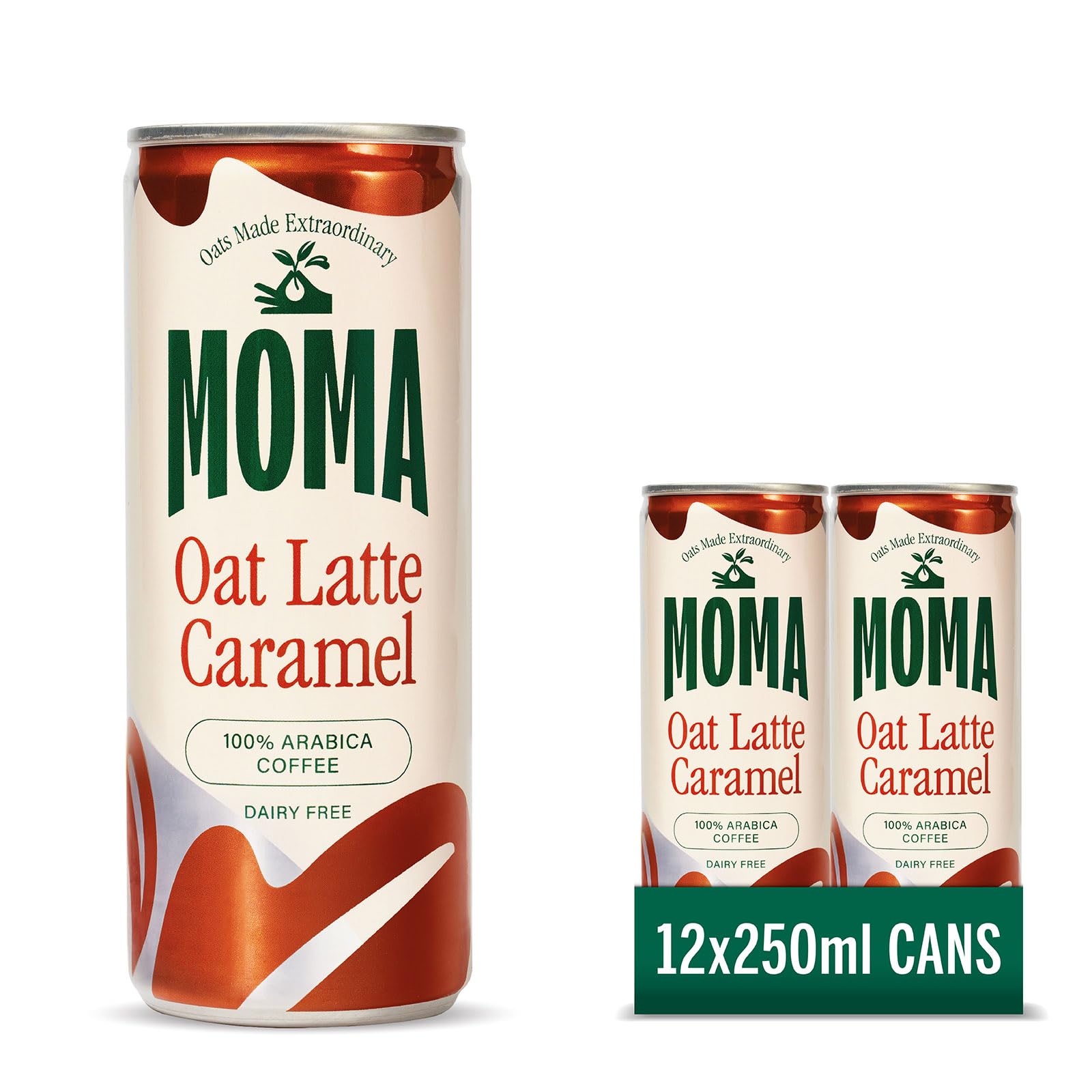 MOMA Ice Coffee - CARAMEL OAT LATTE - 12 x 250ml Cans Multipack - Made ...