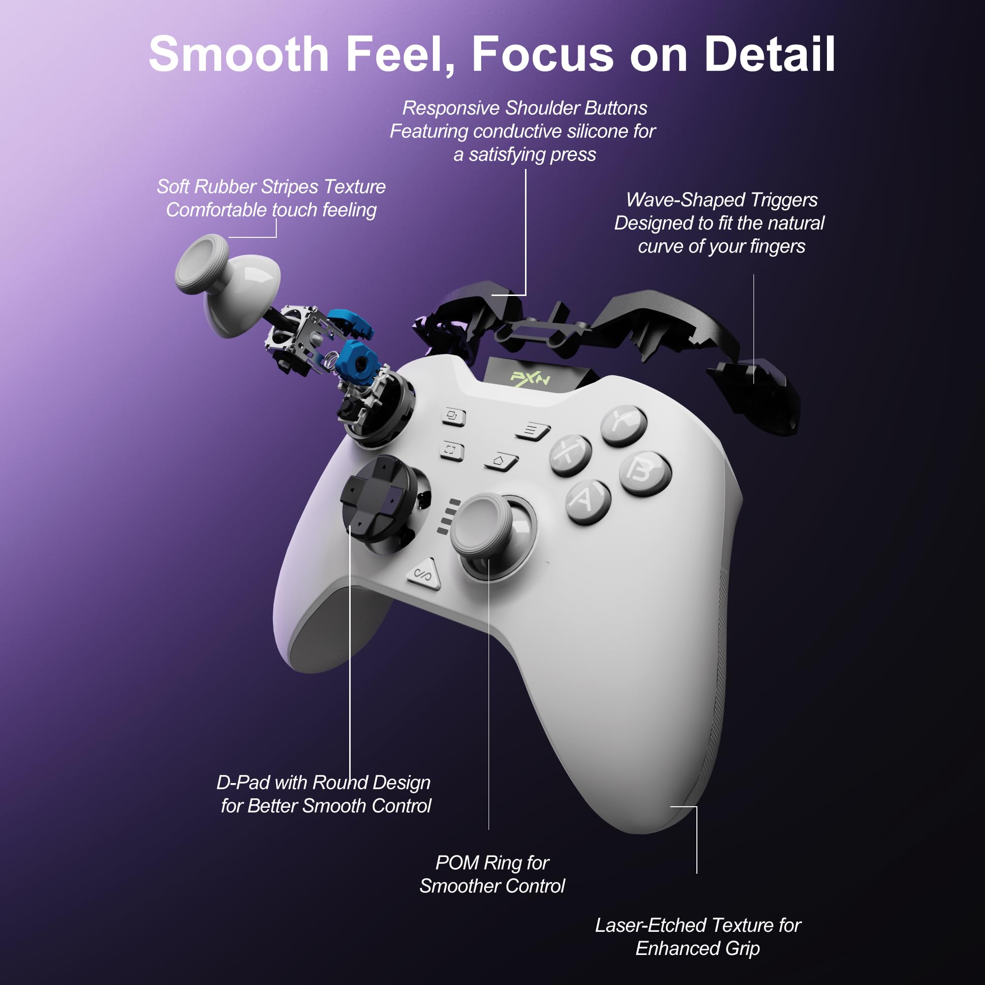 Snapklik.com : P5 PC Controller, 2.4G Wireless Gaming Controller - Hall ...