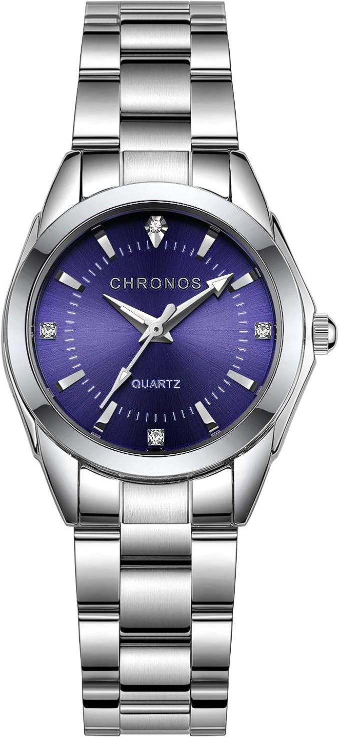 CHRONOS Women Quartz Wrist Watches Lady Girls Waterproof Stainless ...