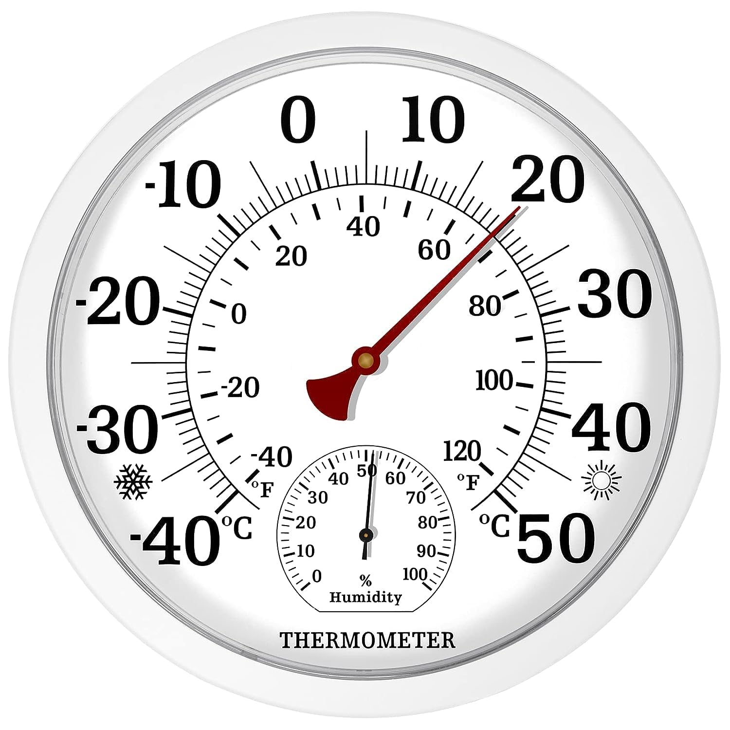 Outdoor Thermometers for Patio, 10'' Indoor Outdoor Thermometer ...