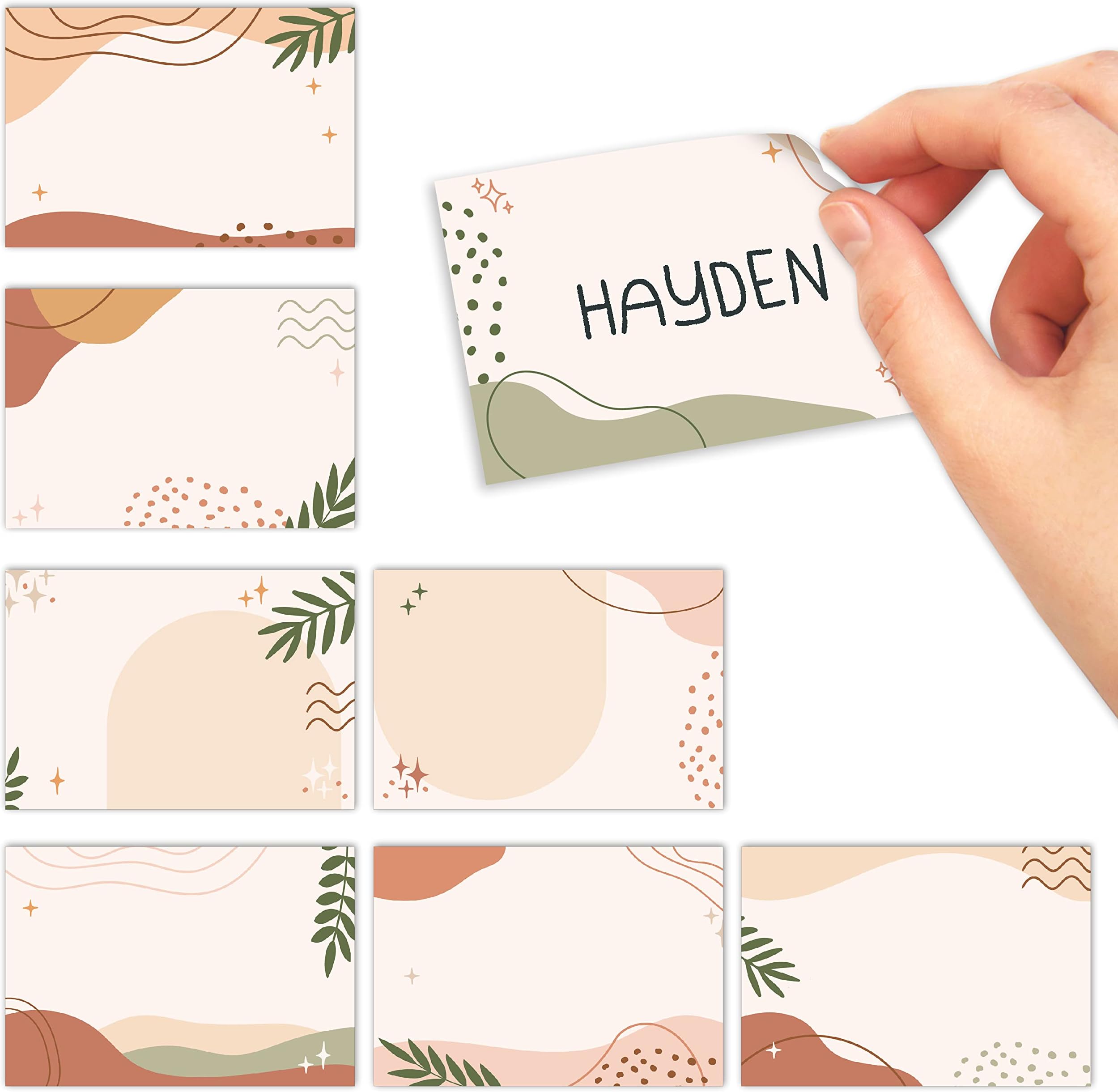 Amazon.com : 56 Boho Name Tags for Classroom Cubbies - Self Adhesive ...