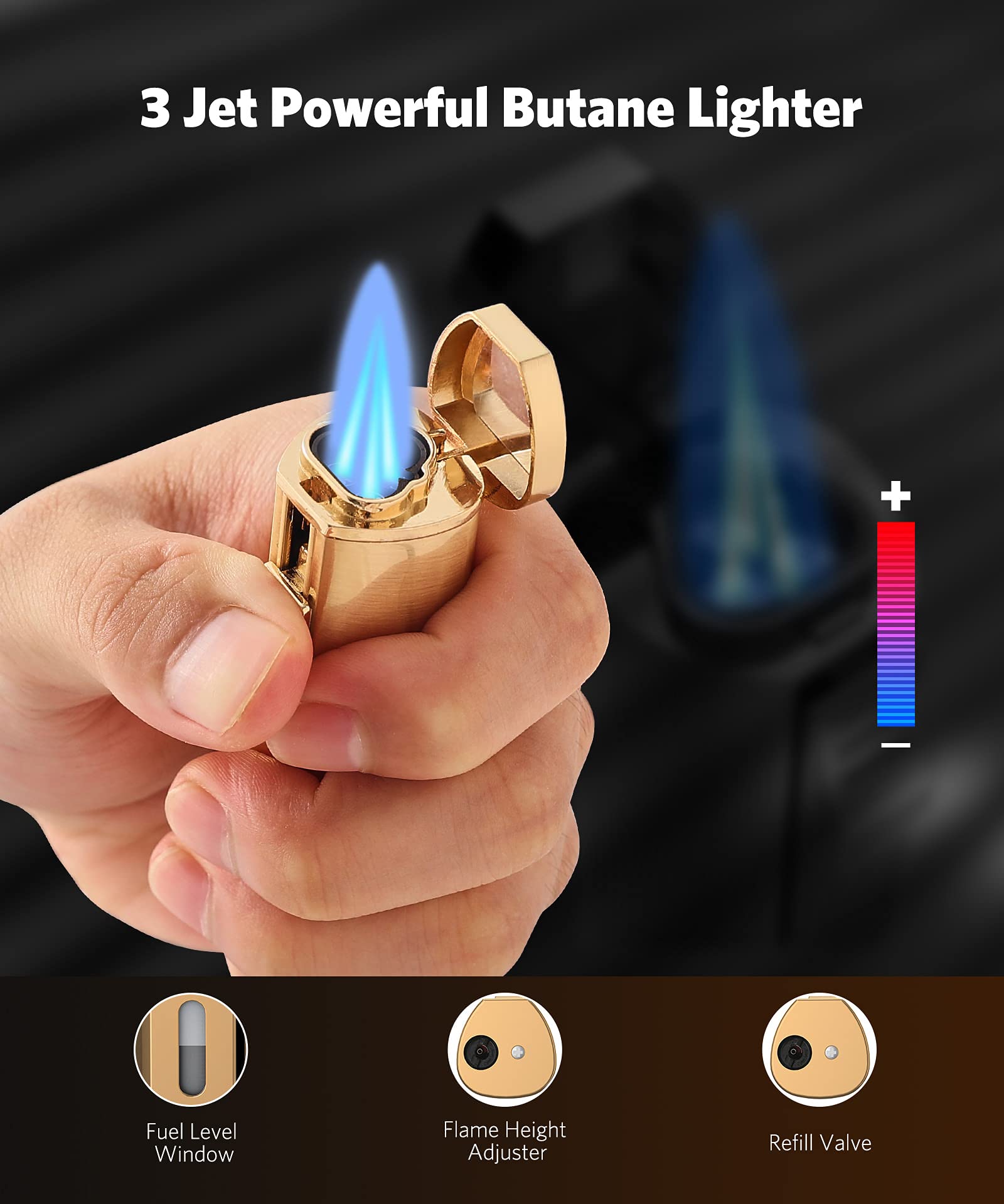 Snapklik.com : RONXS Torch Lighter And Cigar Cutter Set, Adjustable ...