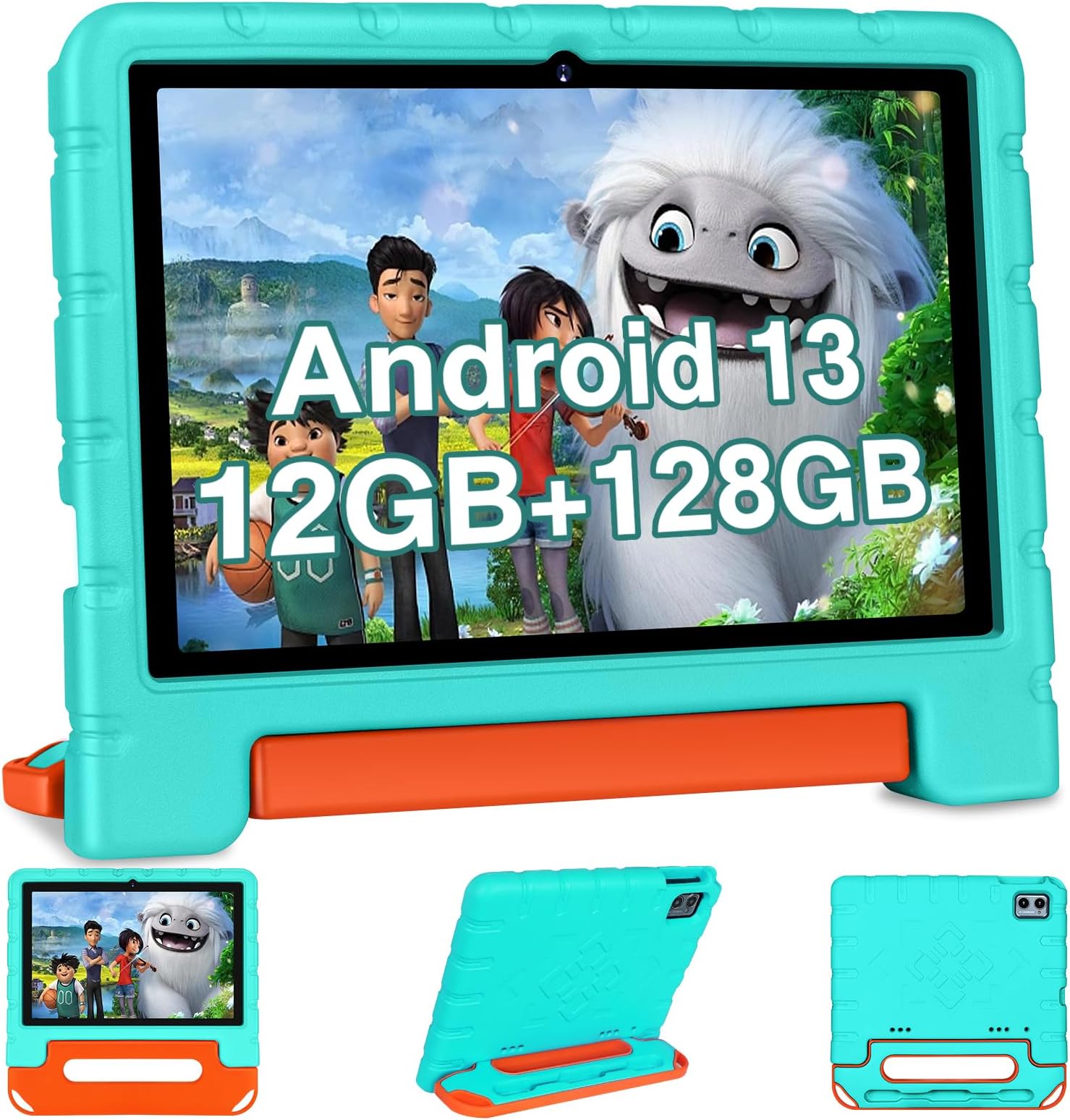 Kids Tablet 10 inch Android 13 Tablets for Kid Shockproof, 12GB+128GB ...