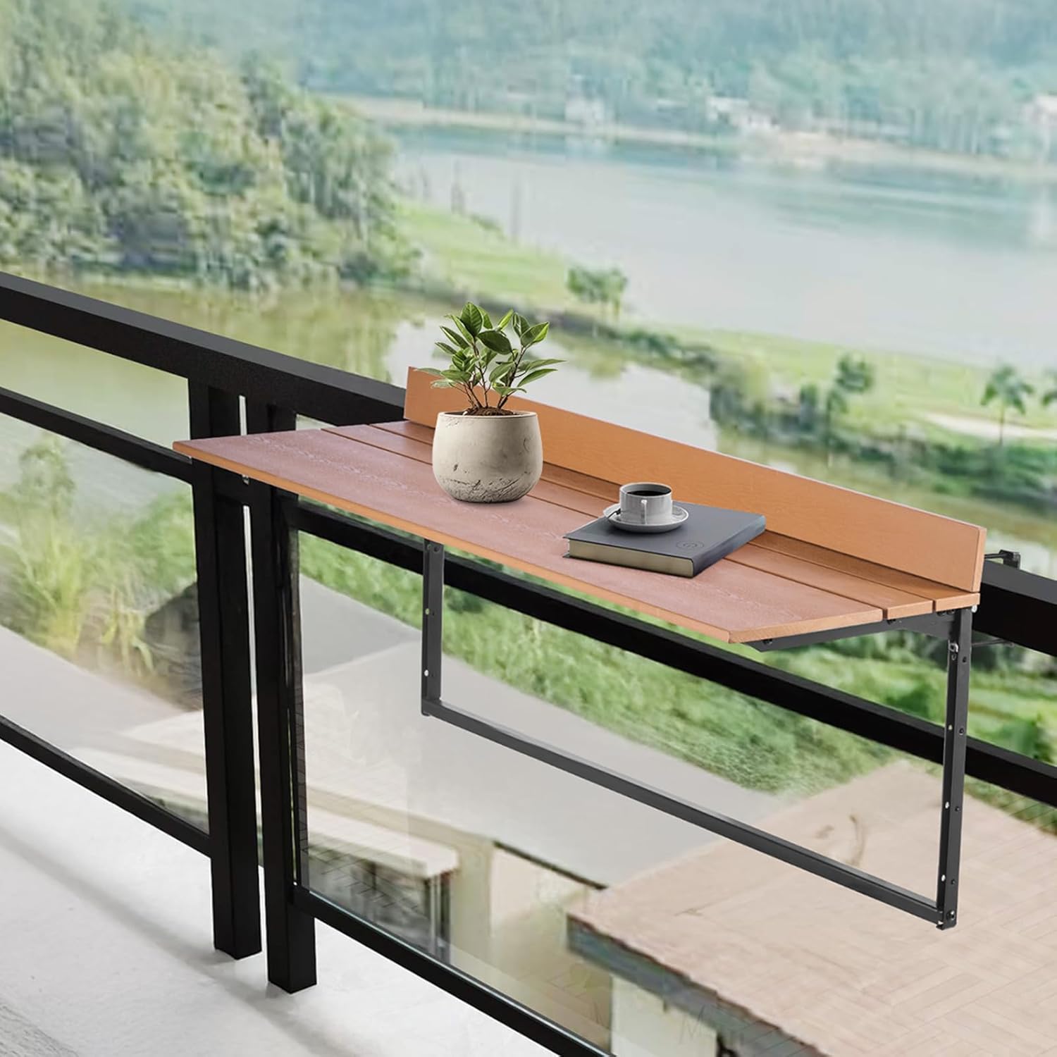 Amazon.com : VEVOR Balcony Hanging Table, 15 x 39 in, Outdoor Balcony ...