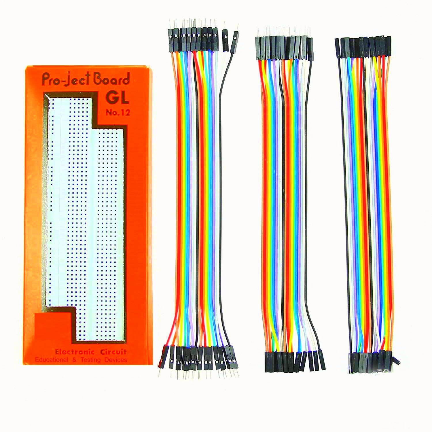 Breadboard + 60 Pieces Jumper Wires Set - Solderless Jumpers - Suitable ...