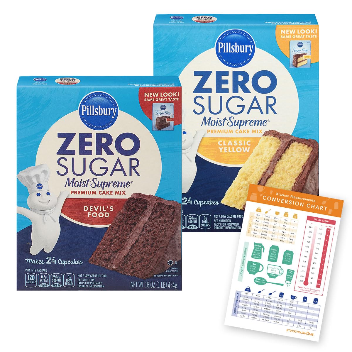 Amazon.com: Pillsbury, Sugar Free Cake Mix, Devil’s Food Cake & Classic ...