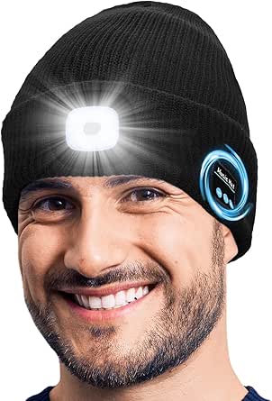 Amazon.com: Daifferchoi Unisex Bluetooth Beanie Hat with Light, USB ...