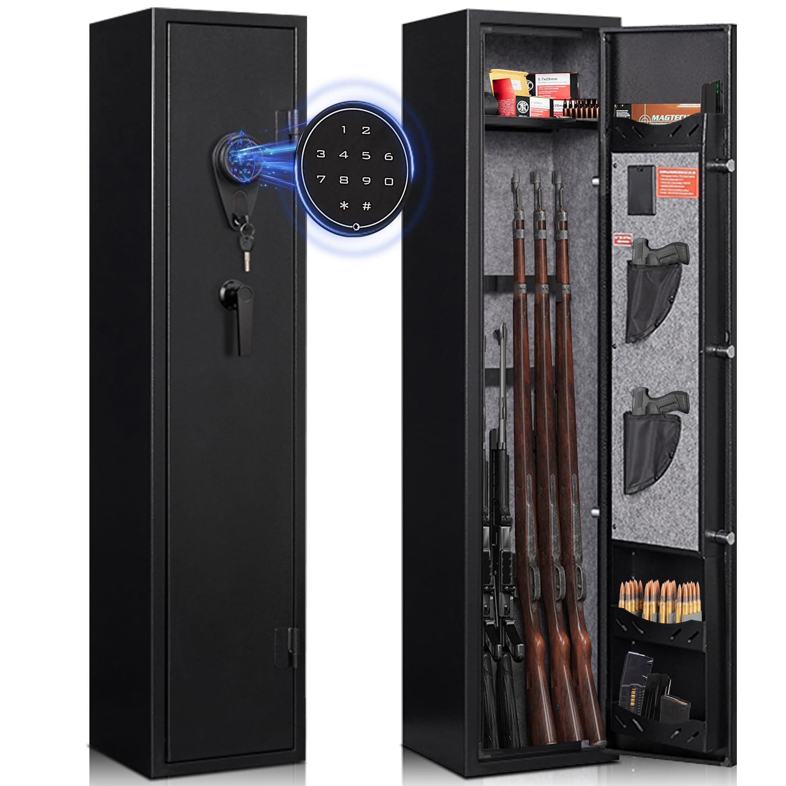 Amazon.com: Xyvaly 5 Gun Safe,Gun Safe for Rifles and Pistols ...