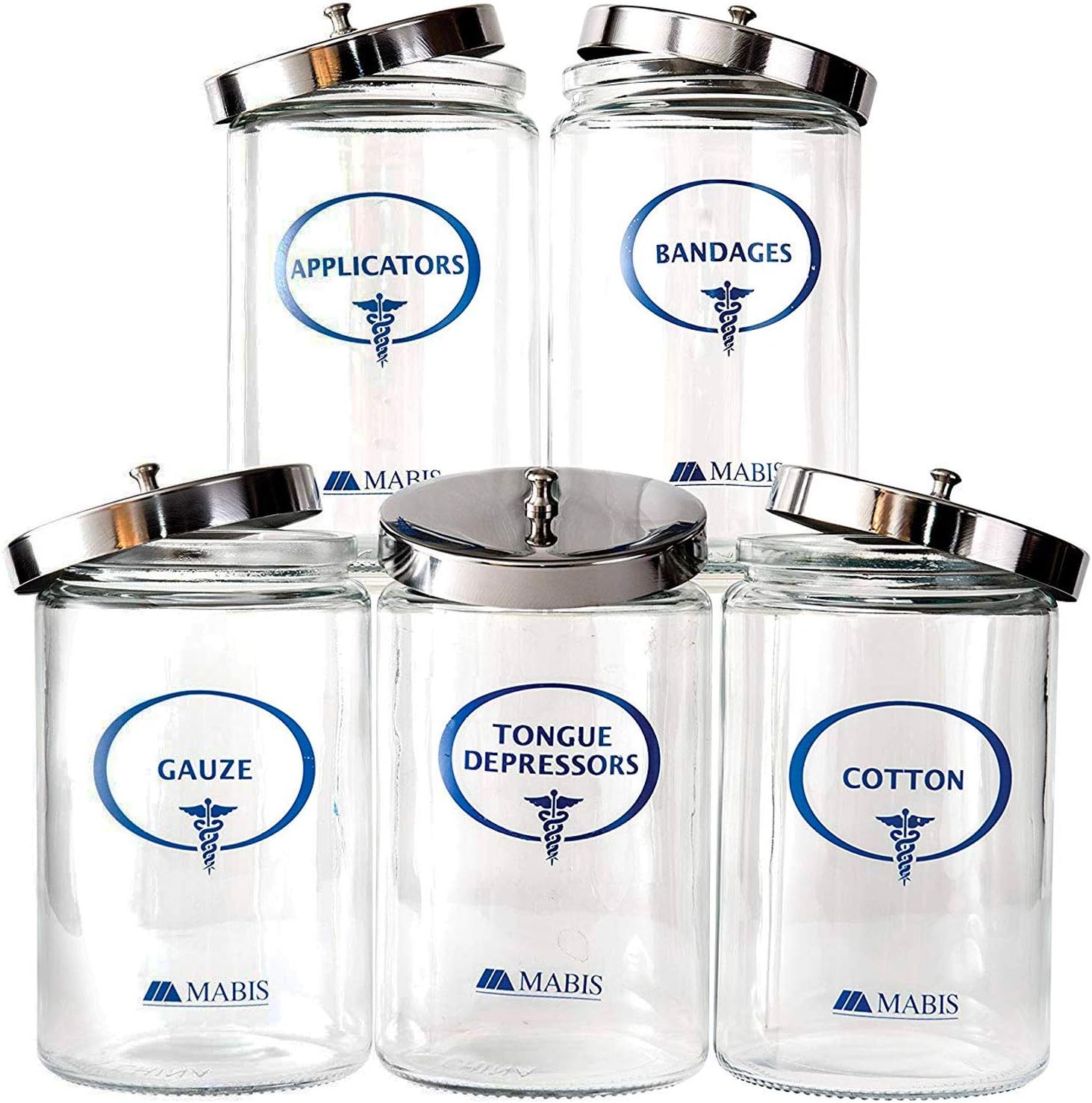 Amazon.com: MABIS Glass Apothecary Jars, Sundry Jars With Imprints ...