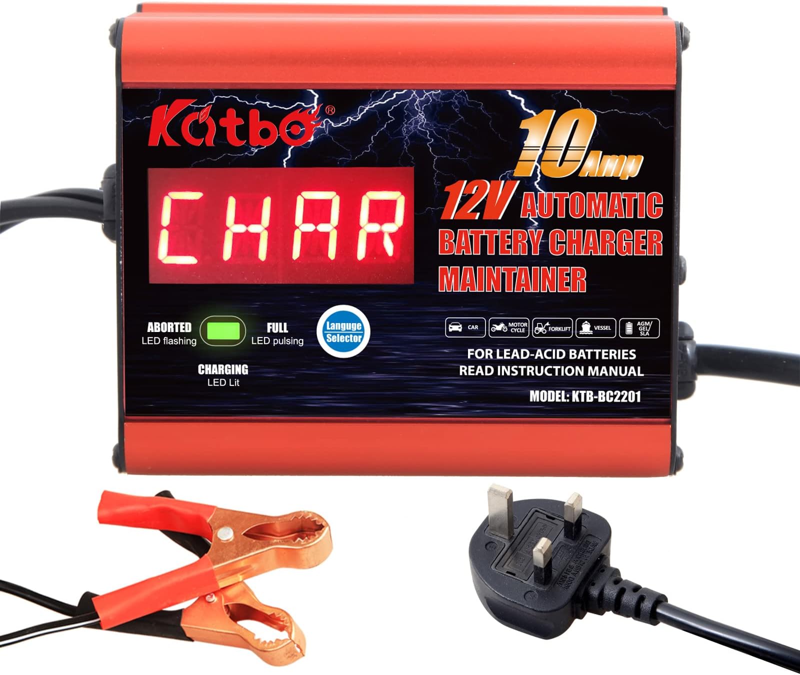 battery charger 12V 10A 24V 5A Automatic car battery maintainer Real ...