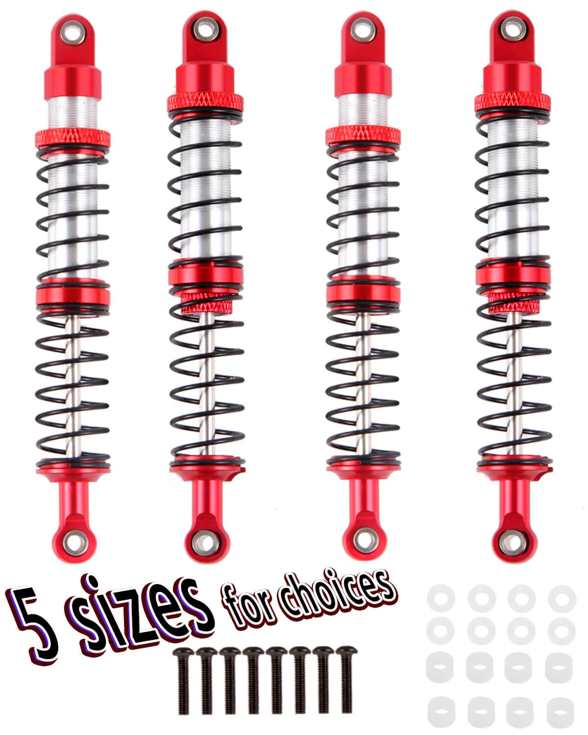 Amazon.com: hopsupRC 100mm Front Rear Shocks Absorber Damper Upgrades ...