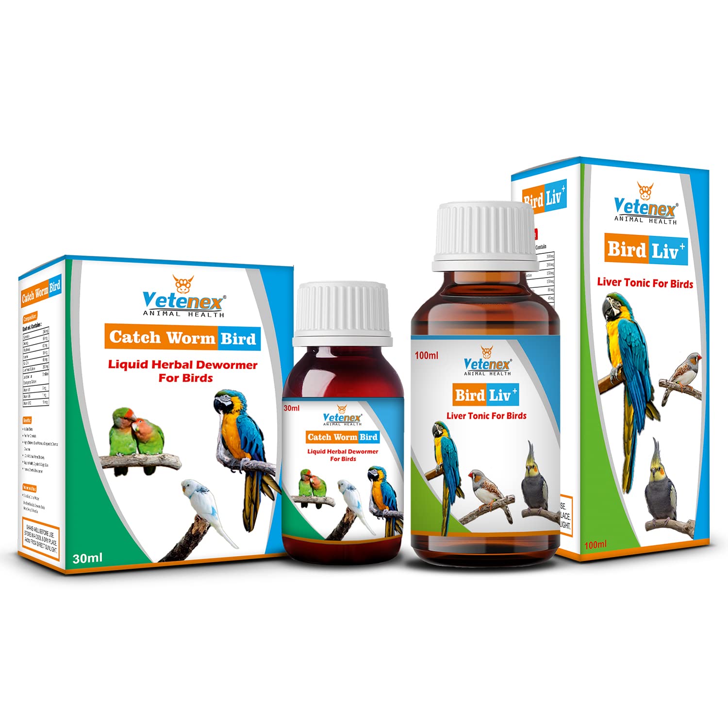 VETENEX Birds Liver Tonic Supplement & Liquid Herbal Dewormer for Birds ...