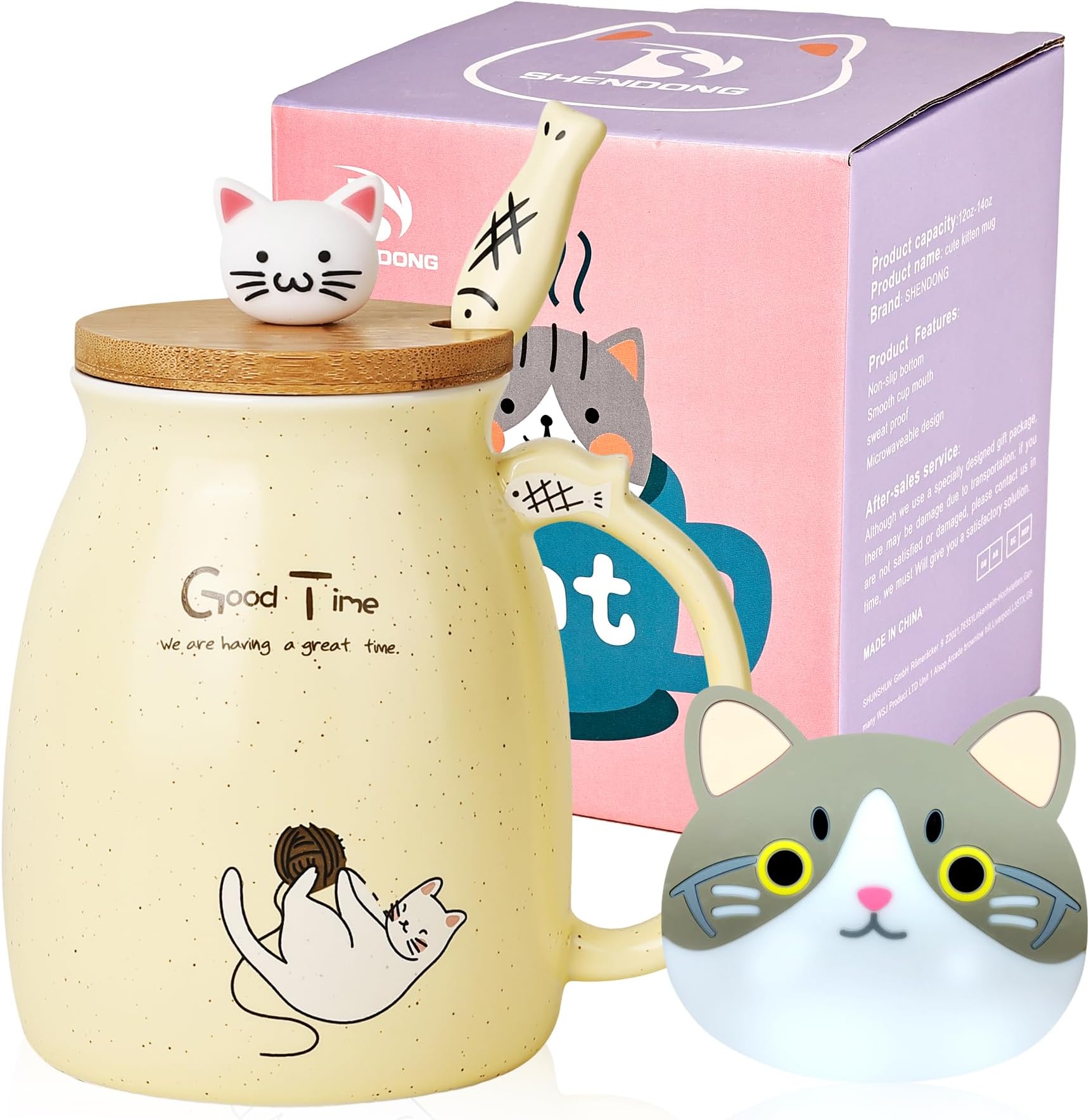 Find Joy in the Ordinary Cat Mug Cup - Blue Cat Mug Cup Cute Ceramic ...