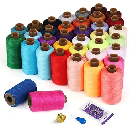 Amazon.com: ilauke 12 X 1500M Overlock Sewing Thread Polyester Thread ...