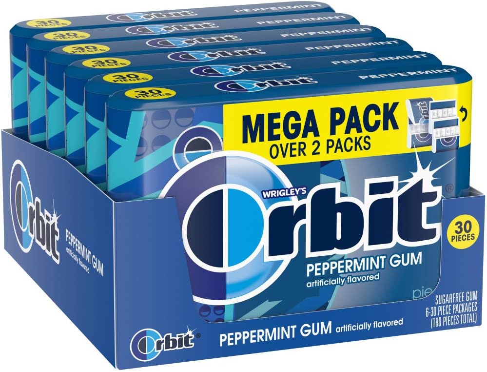 Amazon.com : ORBIT Bubblemint Sugar Free Chewing Gum, 12 Packs of 14 ...