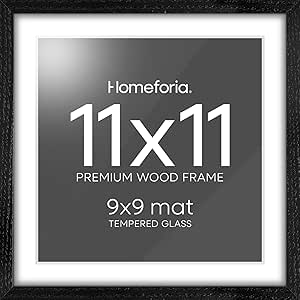 Amazon.com - Homeforia 11x11 Black Wood Picture Frame, High-End Wooden ...
