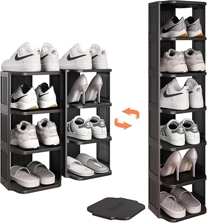 Kitstorack Narrow Shoe Rack, 7-Tier Space-Saving Shoe Organiser for ...