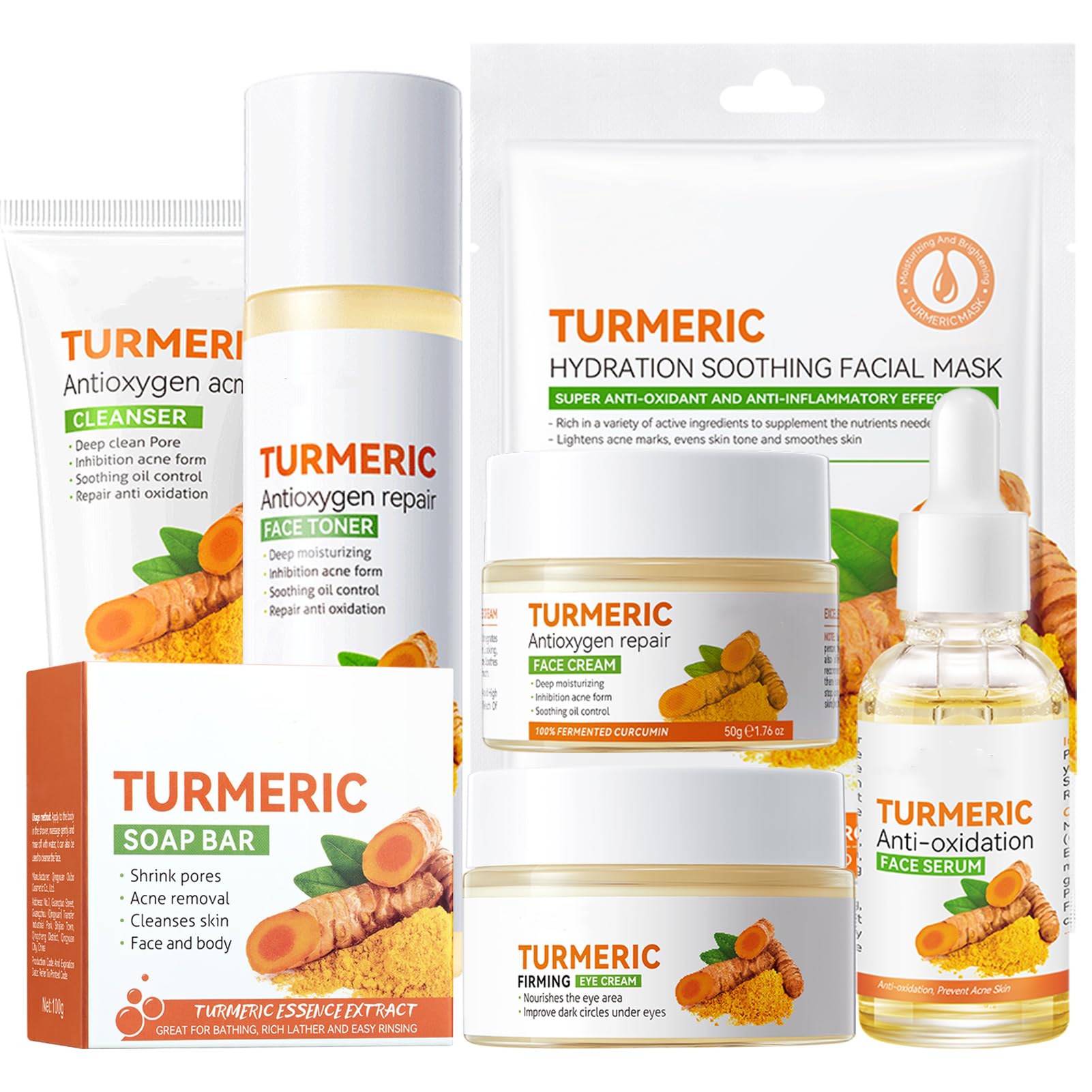 Amazon.com: Turmeric Skin Care Set, 11 Pcs Turmeric Skin Care Kit ...