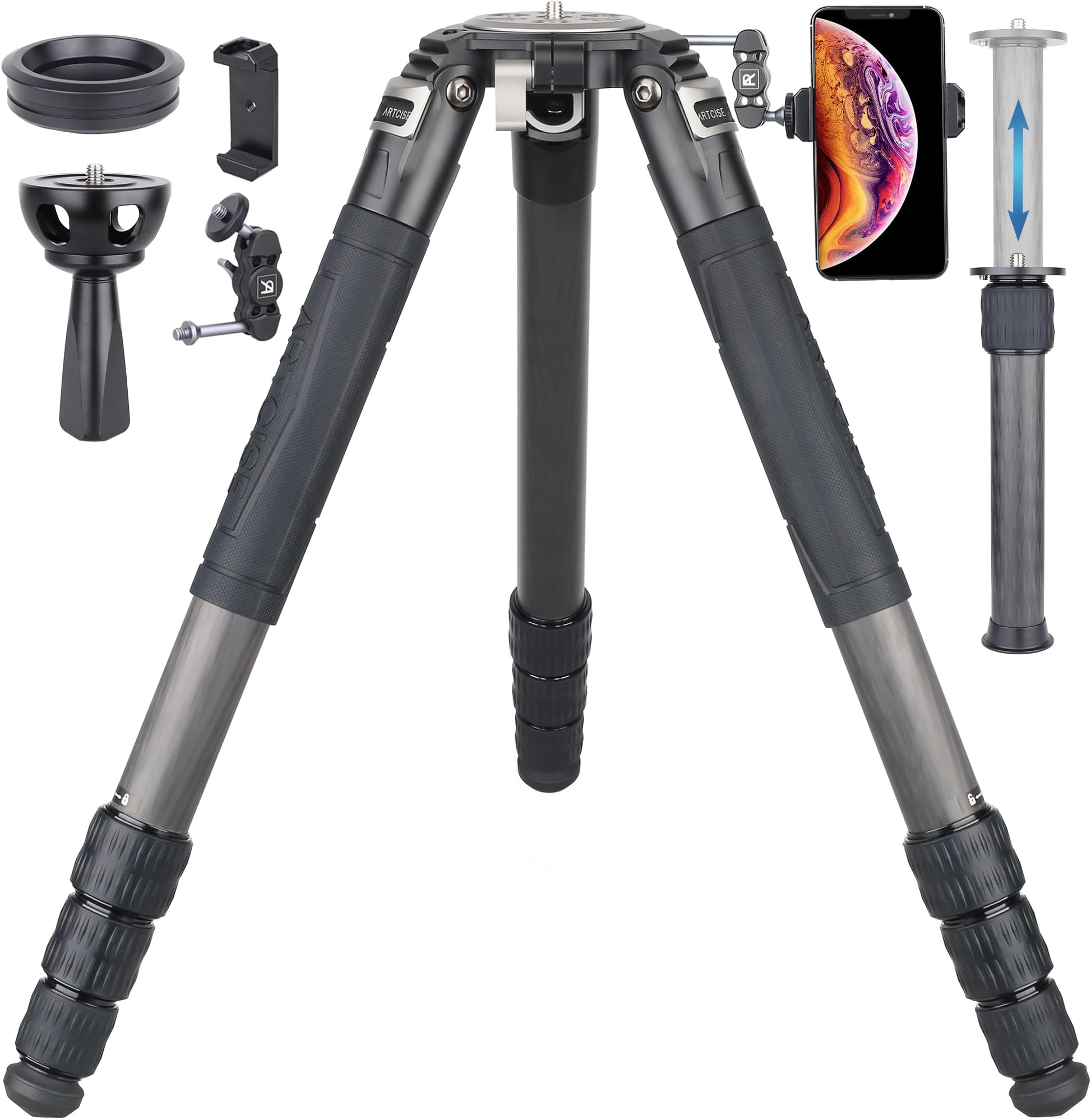 Amazon.com : Carbon Fiber Tripod Heavy Duty Bowl Tripod ARTCISE AS88C ...