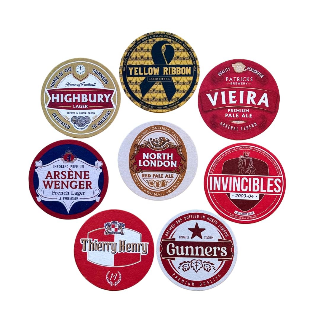Arsenal Football Beer Mat Coasters - Perfect for a Gift or Present for ...