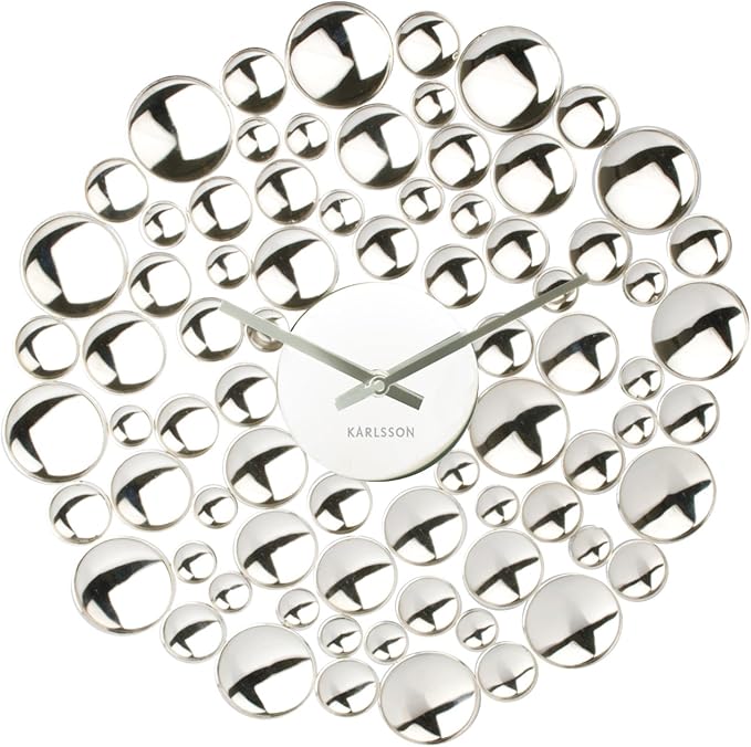 Karlsson Bubble Steel Wall Clock, Chrome : Amazon.co.uk: Home & Kitchen
