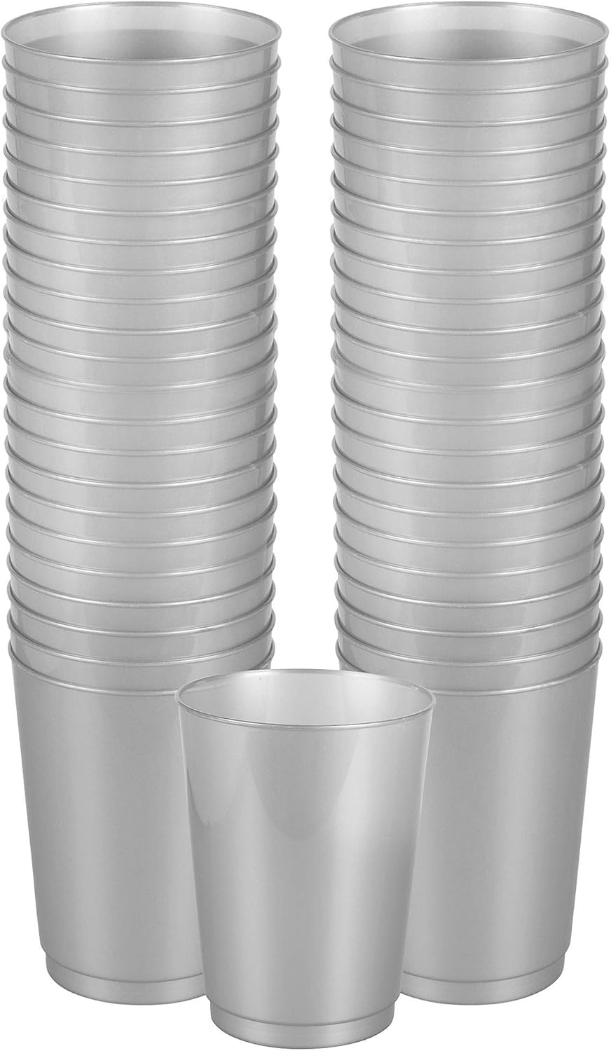Amazon.com: Amscan Big Party Pack Plastic Cups | 10 oz. | Silver | Pack ...