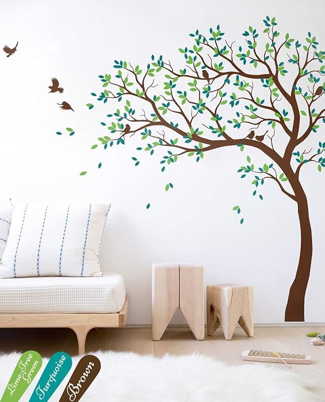 Amazon.com: Large tree wall decal nursery tree wall sticker with birds ...