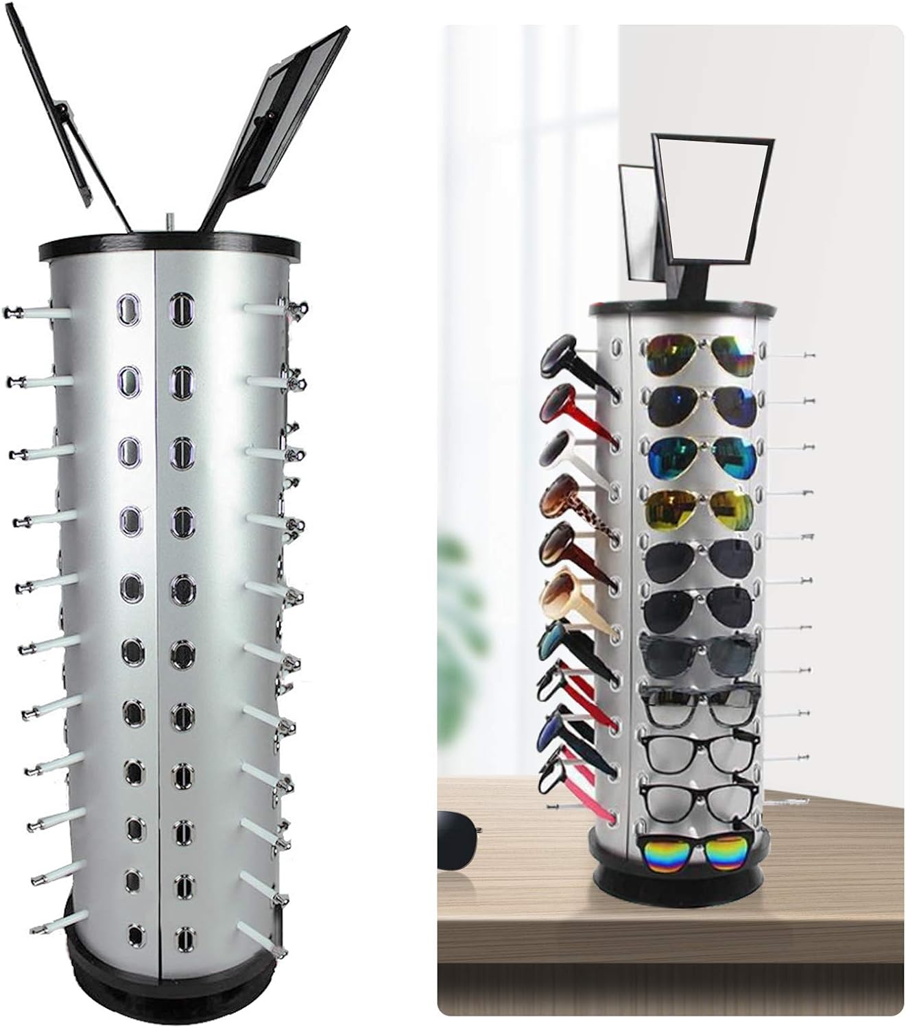 Amazon.com: Sunglass Organizer Rack, 44 Pairs Sunglasses Display Stand ...