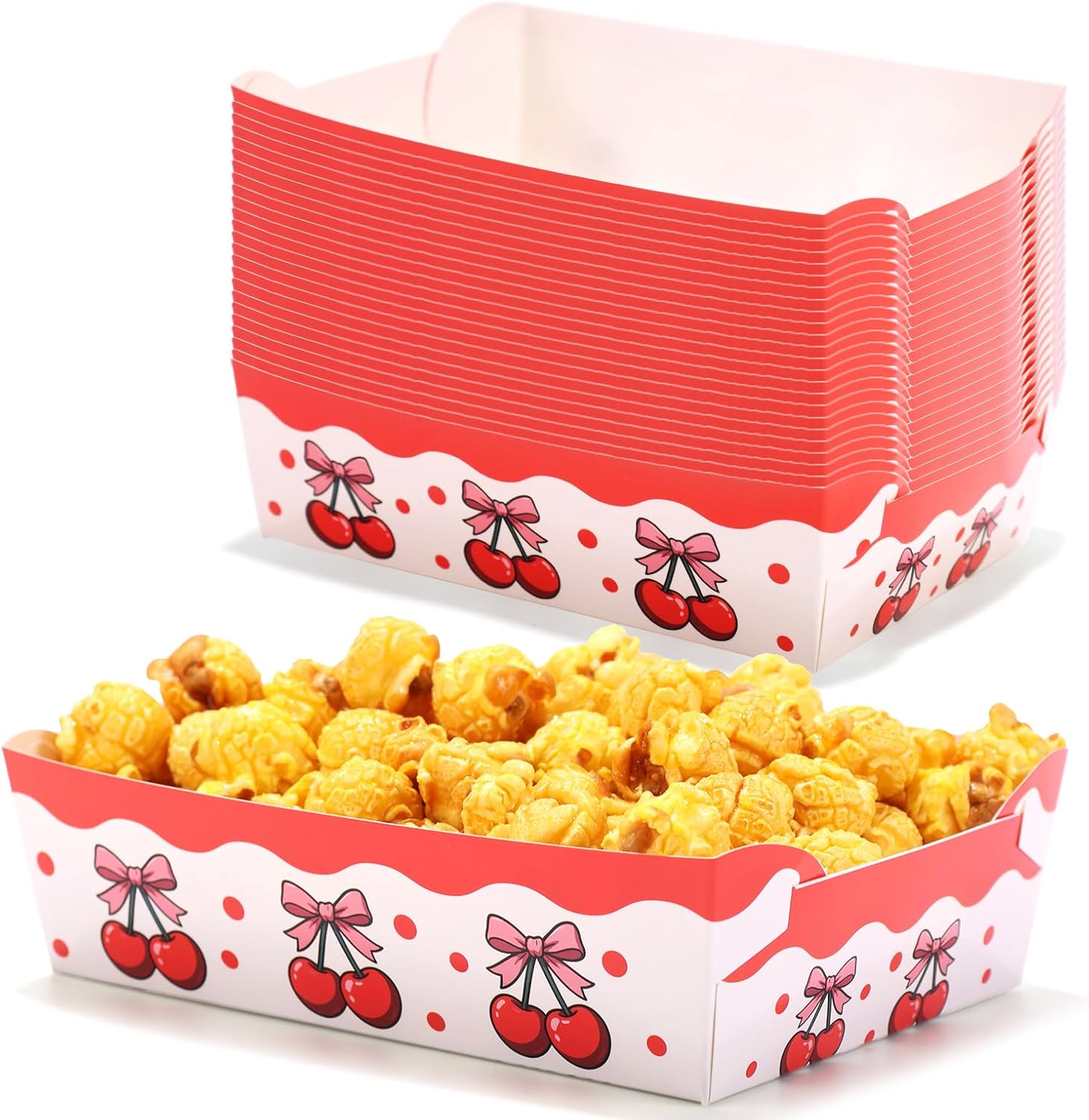 Amazon.com: 24pcs Cherry Food Trays, Kraft Paper Cherry Serving Tray ...