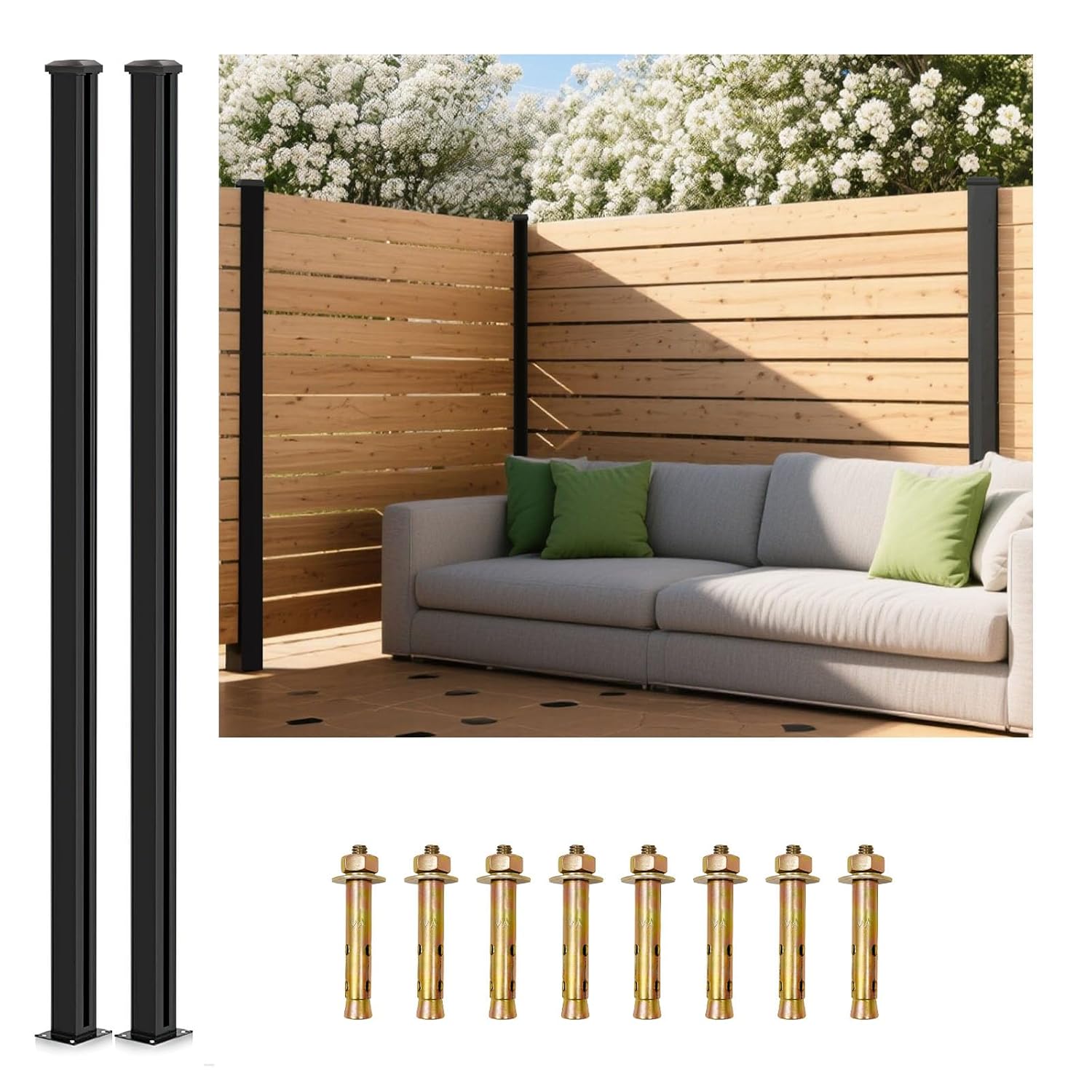 Tafbrik 6FT Heavy Duty Aluminium Fence Post, No Dig Metal Post for ...