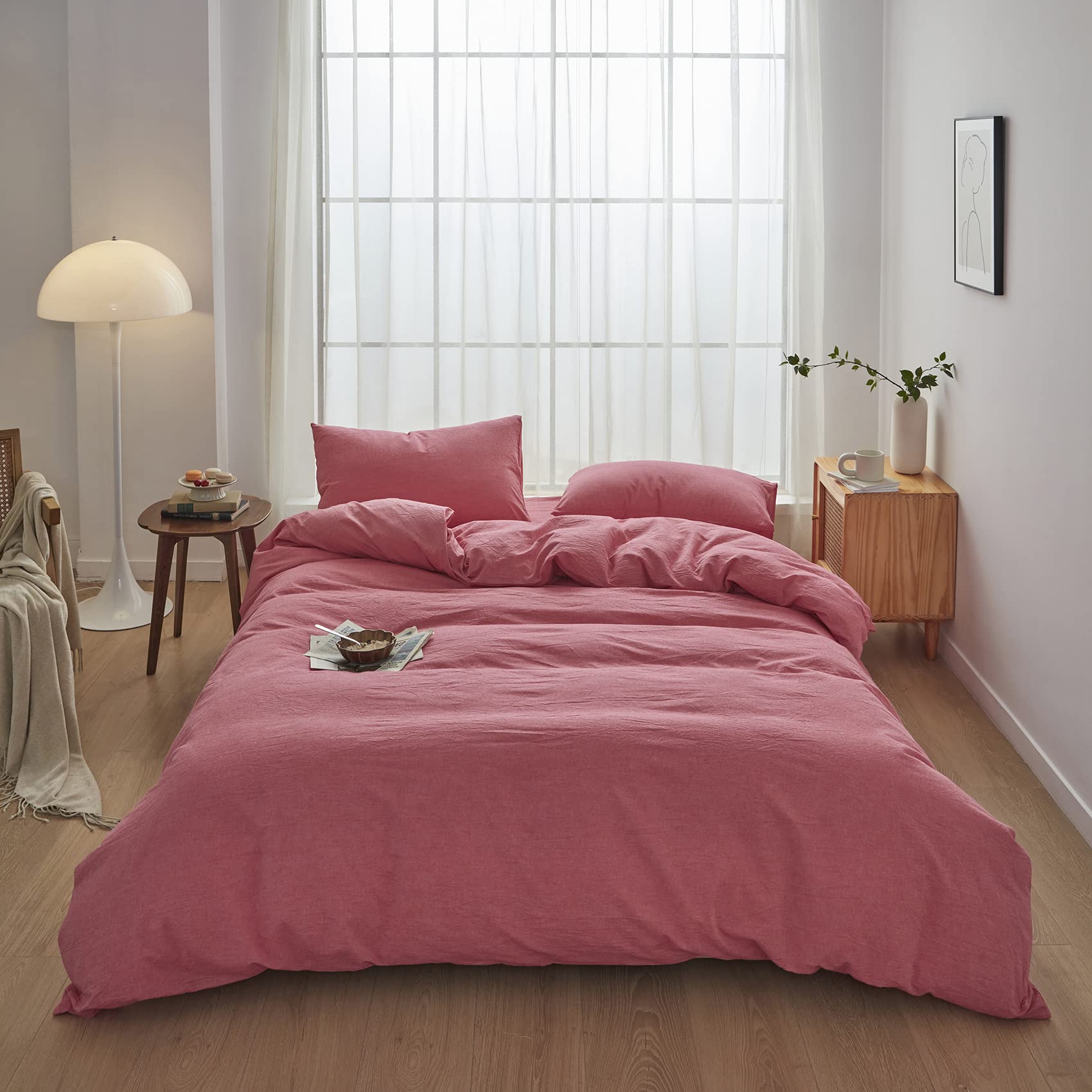 Amazon.com: FACE TWO FACE Bedding Duvet Cover Set100% Washed Cotton ...