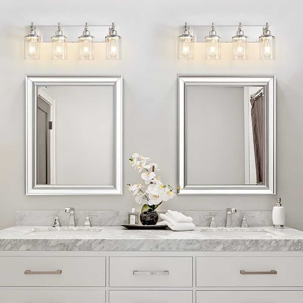 6 Light Nickel Vanity Fixture 6 Vanity Lighting The Home Depot