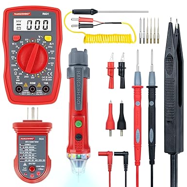 RANGERHINO Electrical Test Kit & Test Leads Set, Digita Multimeter Non ...