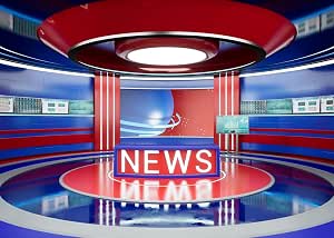 Amazon.com : CORFOTO Live News Backdrop Fabric 9x6ft News Studio Room ...