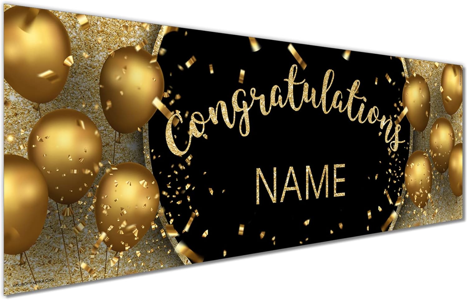 1x 6ft Large Banner | Personalised Congratulations Banners | Black ...