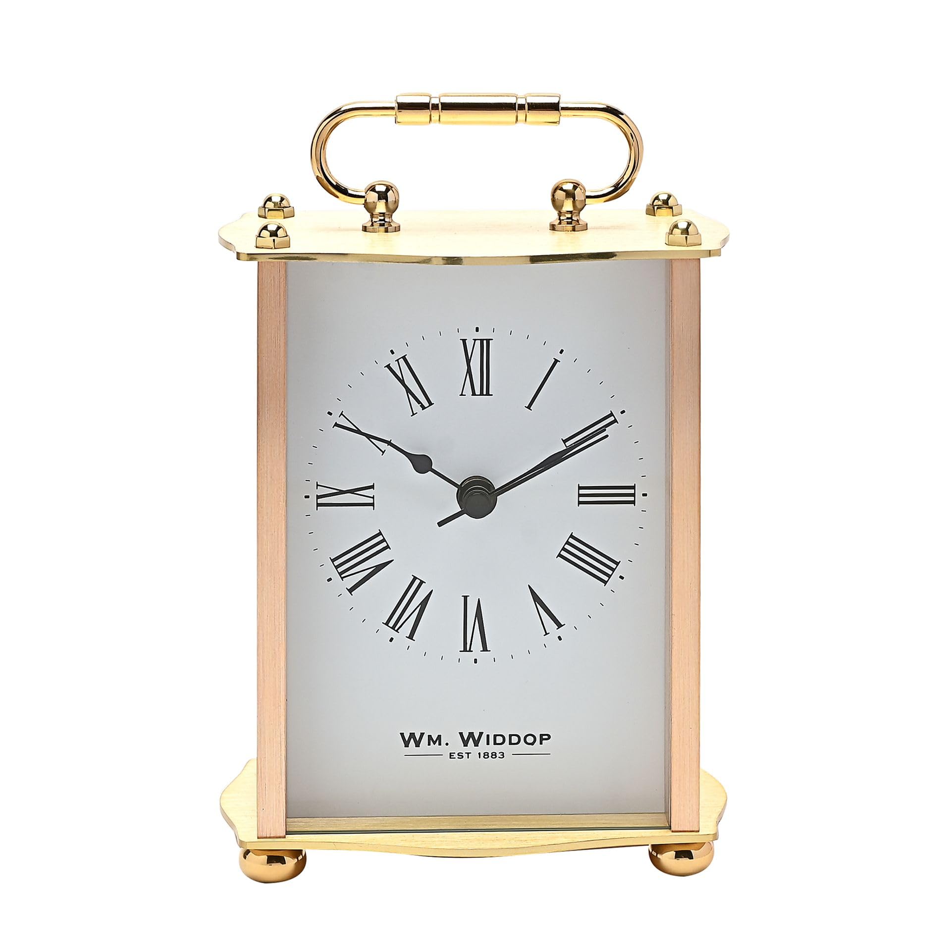 Widdop Carriage Clock in Aluminium Casing with Roman Numeral Dial ...