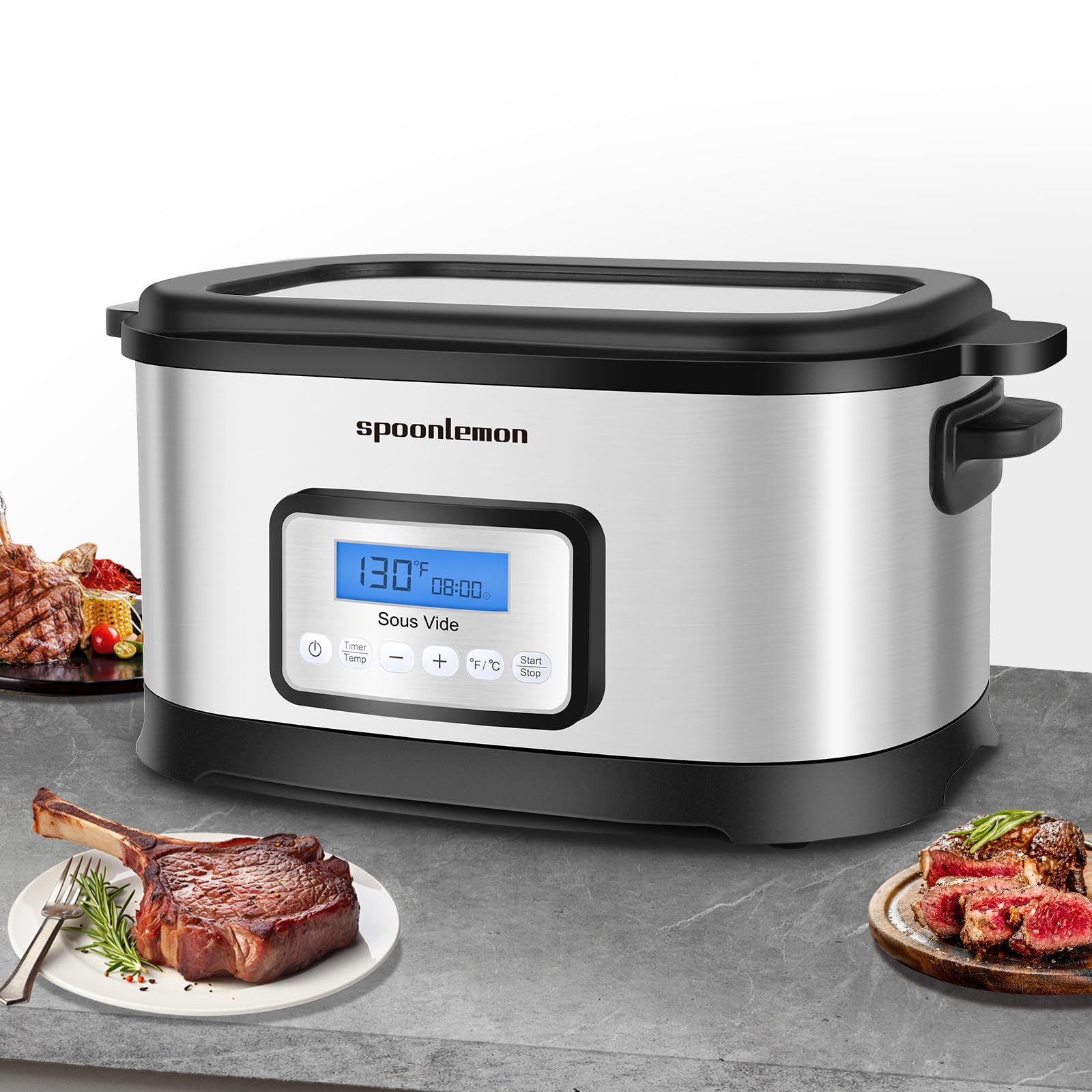 Amazon.com: Spoonlemon Sous Vide Precise Cooker, 6 Quart Stainless ...