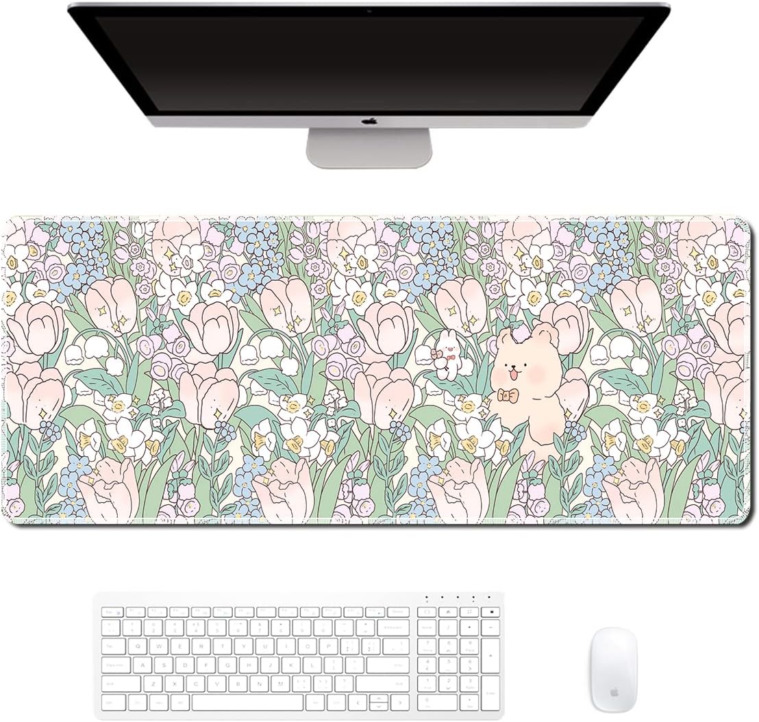 Amazon.com : Cityhermit Cute Computer Desk Mat for Keyboard Large Mouse ...
