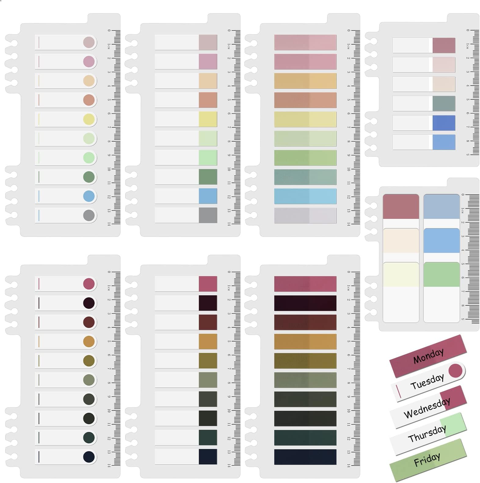 Vicloon Coloured Index Tabs, 800pcs Marker File Index Tabs, 8pcs Sticky ...