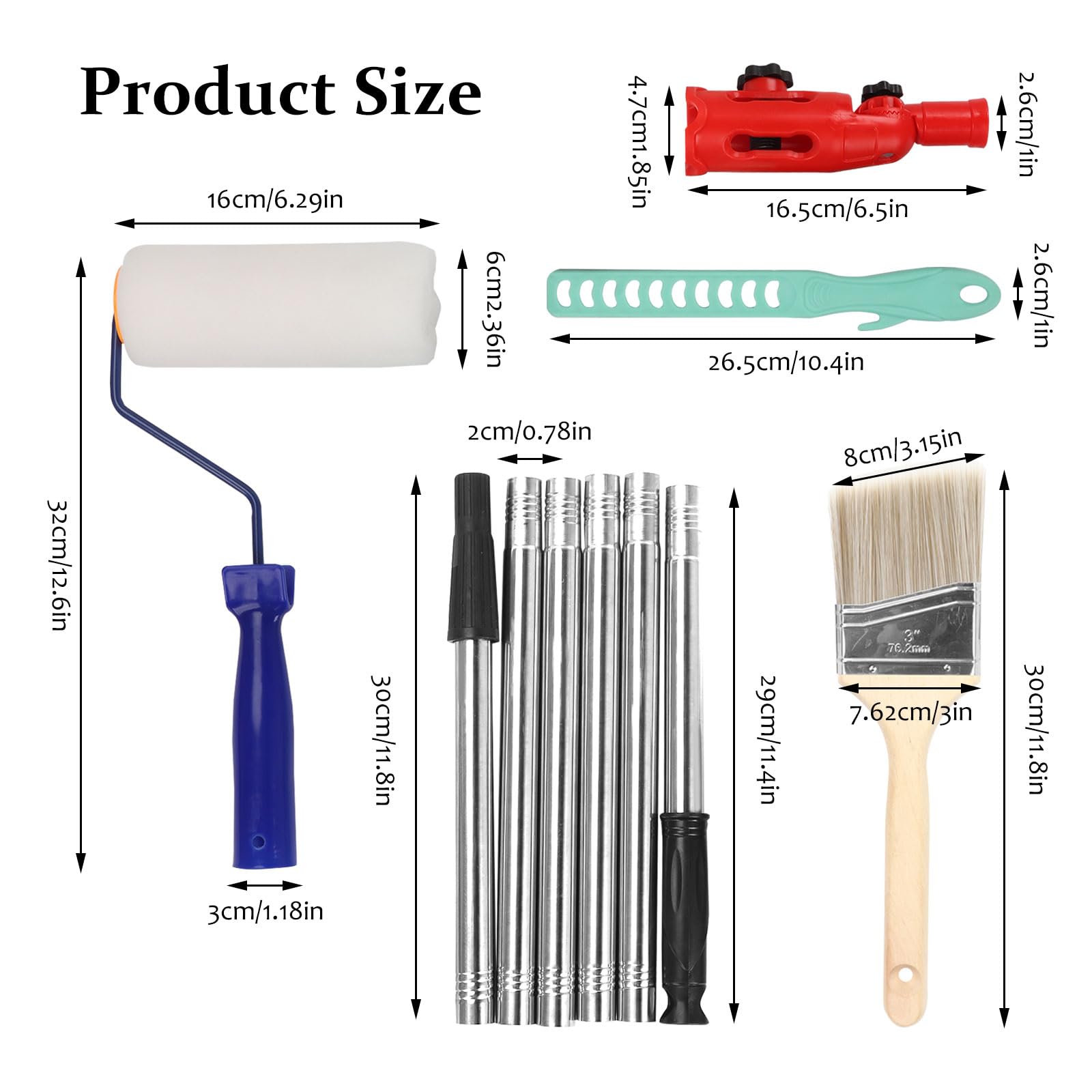Paint Roller Set Les-Theresa Extendable Paint Brush Set, Paint Brush ...