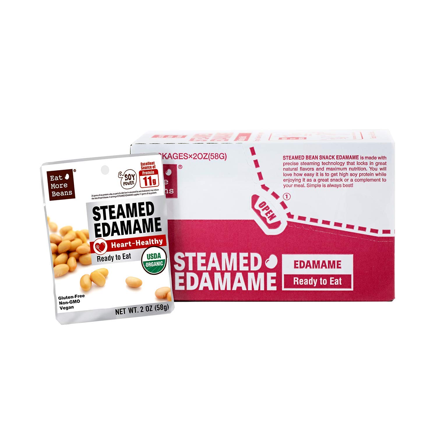 Amazon.com: Steamed Bean Snack Series - STEAMED EDAMAME (Water, Organic ...