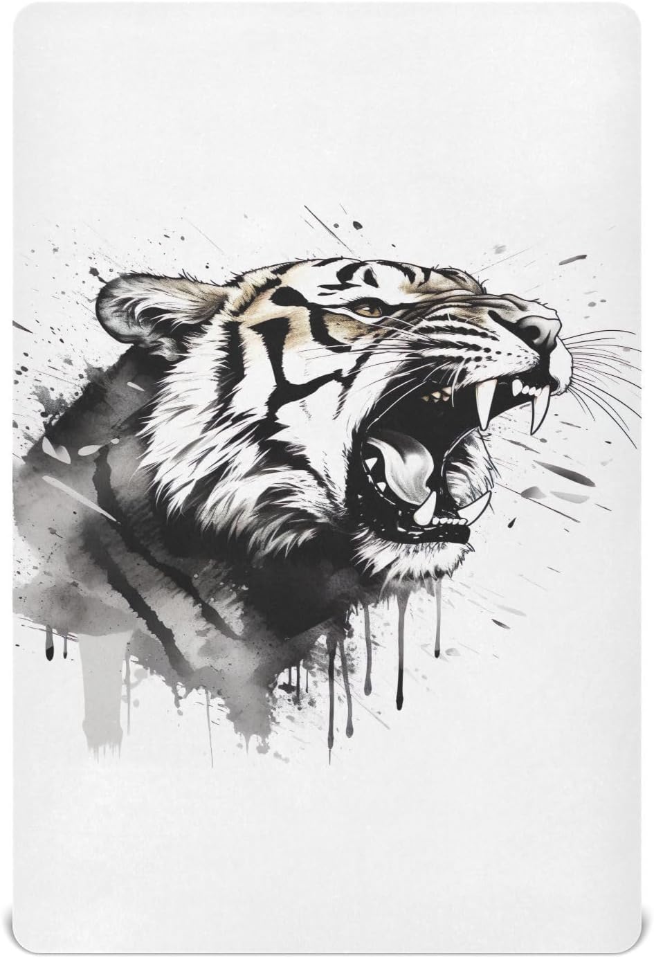Fitted Crib Sheets Black Roaring Tiger Baby Crib Sheets for Boy & Girl ...