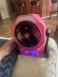 Amazon.com: Ausic 10W Misting Solar Fan, 10000mAh Camping Fan Portable ...